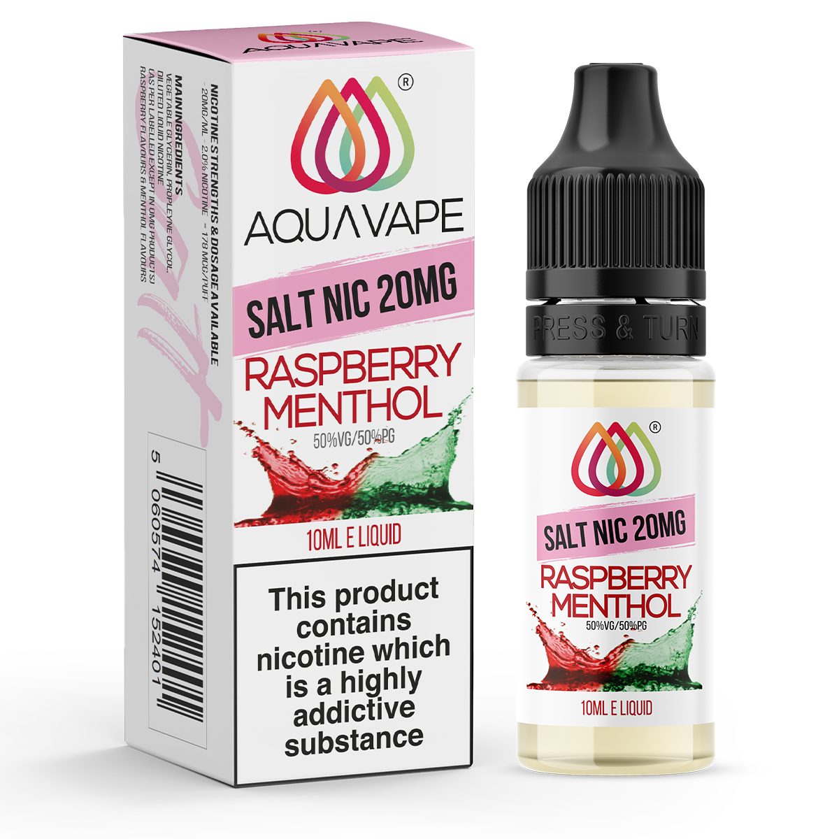 Raspberry Menthol Nic Salt by Aquavape 10ml | 3 For £14 | Ecigwizard