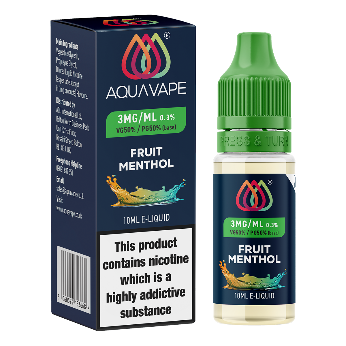 Fruit Menthol E-Liquid by Aquavape - 10ml | From £2.49 | Ecigwizard