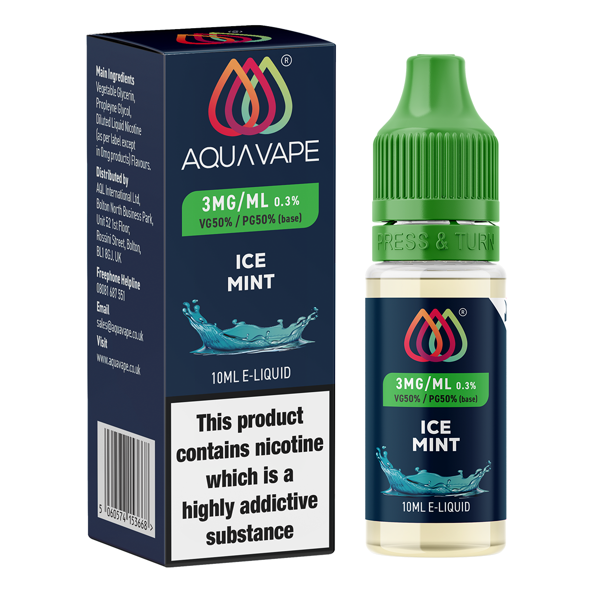 Ice Mint E-Liquid by Aquavape - 10ml | From £2.49 | Ecigwizard