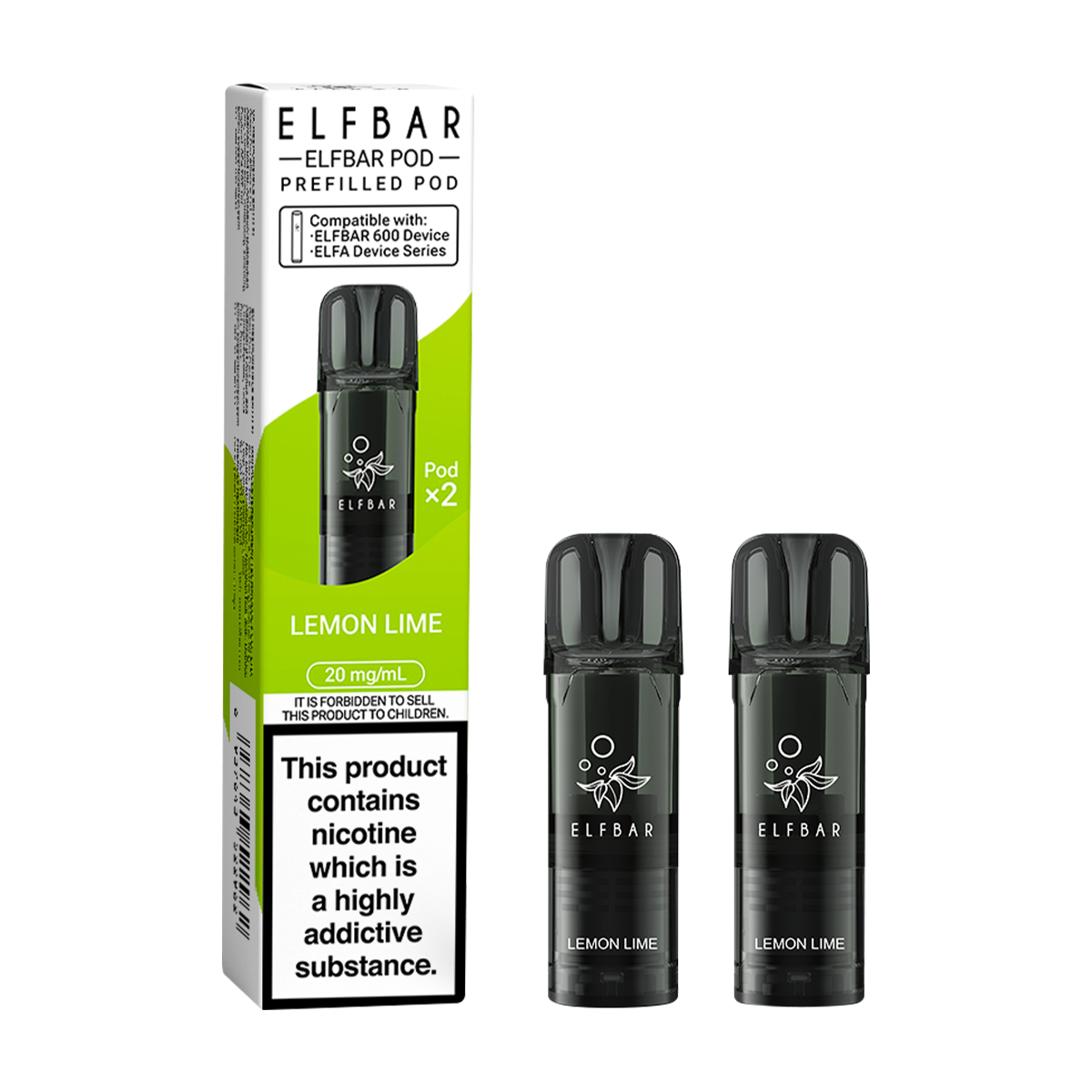 Lemon Lime Elfbar 600 Pods | 3 for £12 | Pre-Filled Vape Pods – Ecigwizard