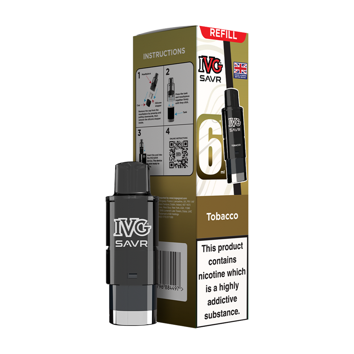 Tobacco IVG SAVR Refill Pack – Ecigwizard