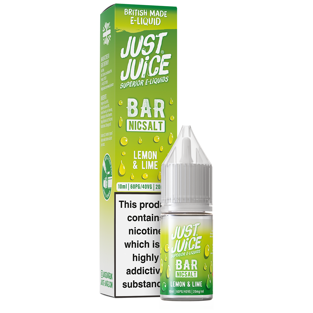 Lemon & Lime Bar Nic Salt by Just Juice 10ml | Vape Juice – Ecigwizard