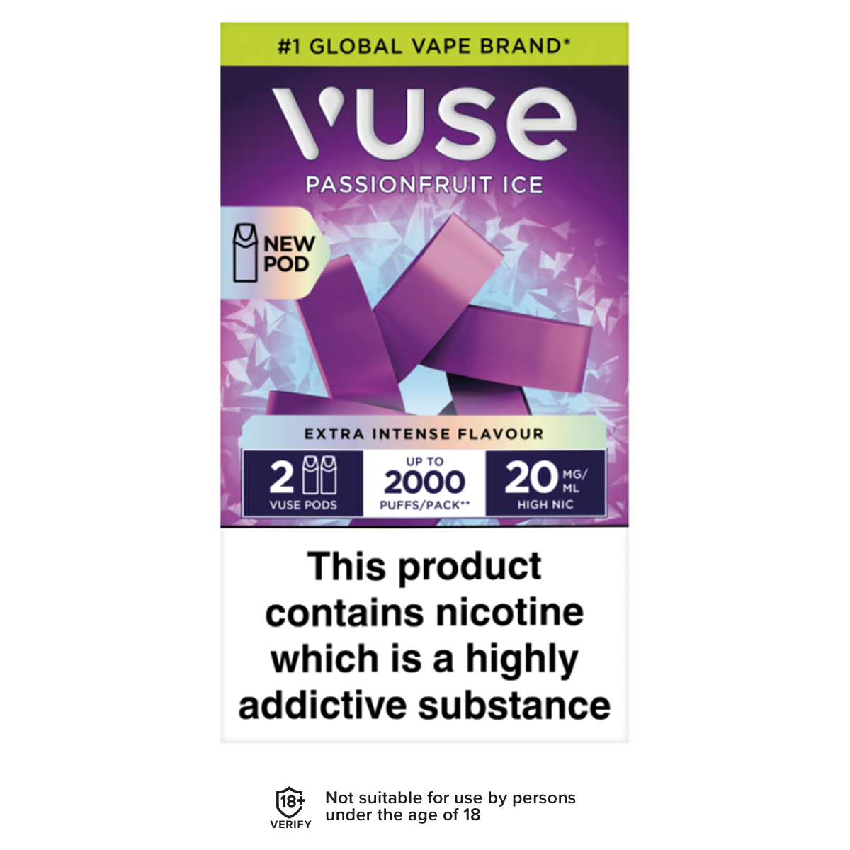 Passion Fruit Ice Vuse Pro Pods | 3 Prefilled Pods For £15 – Ecigwizard