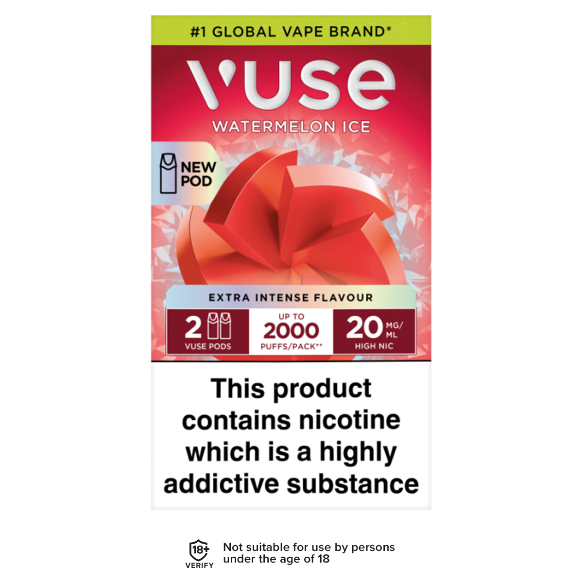 Watermelon Ice Vuse Pro Pods | 3 Prefilled Pods For £15 – Ecigwizard