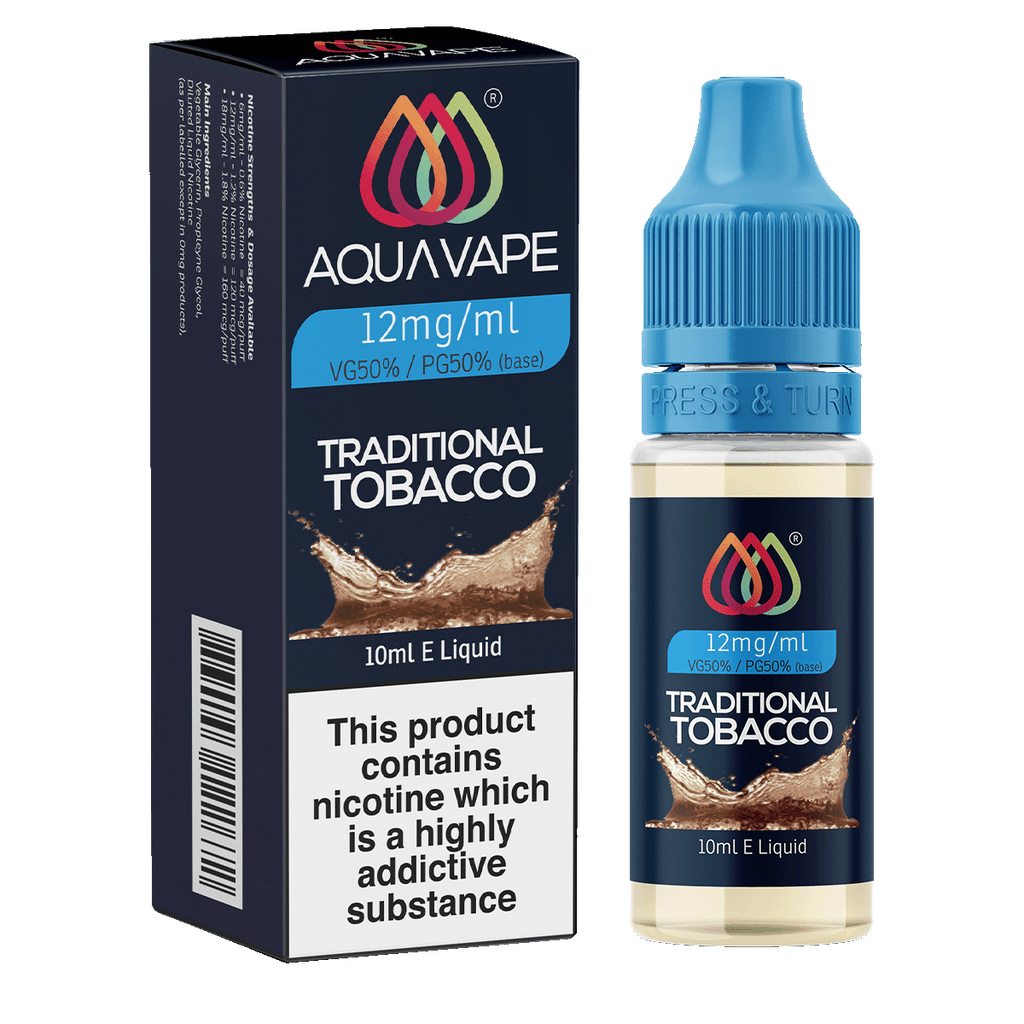 Traditional Tobacco E-Liquid by Aquavape - 10ml | From £2.49 | Ecigwizard